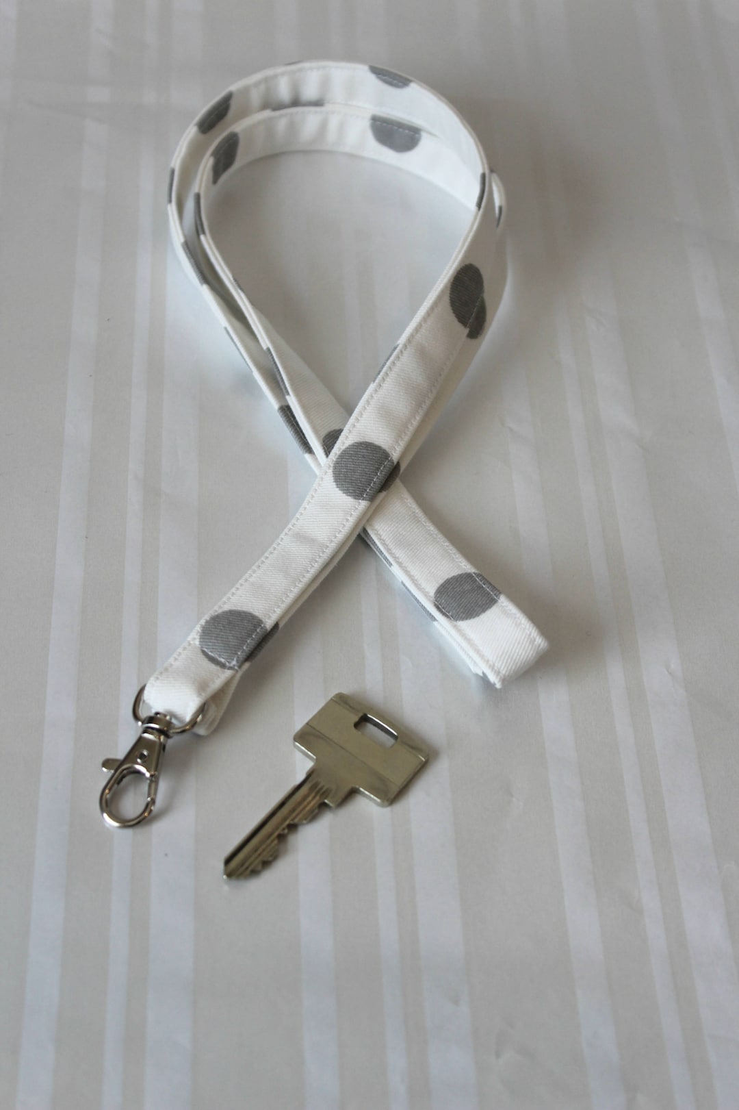 Girl Lanyard / White and Gray Dots Lanyards / ID Badge Holder / Cute ...