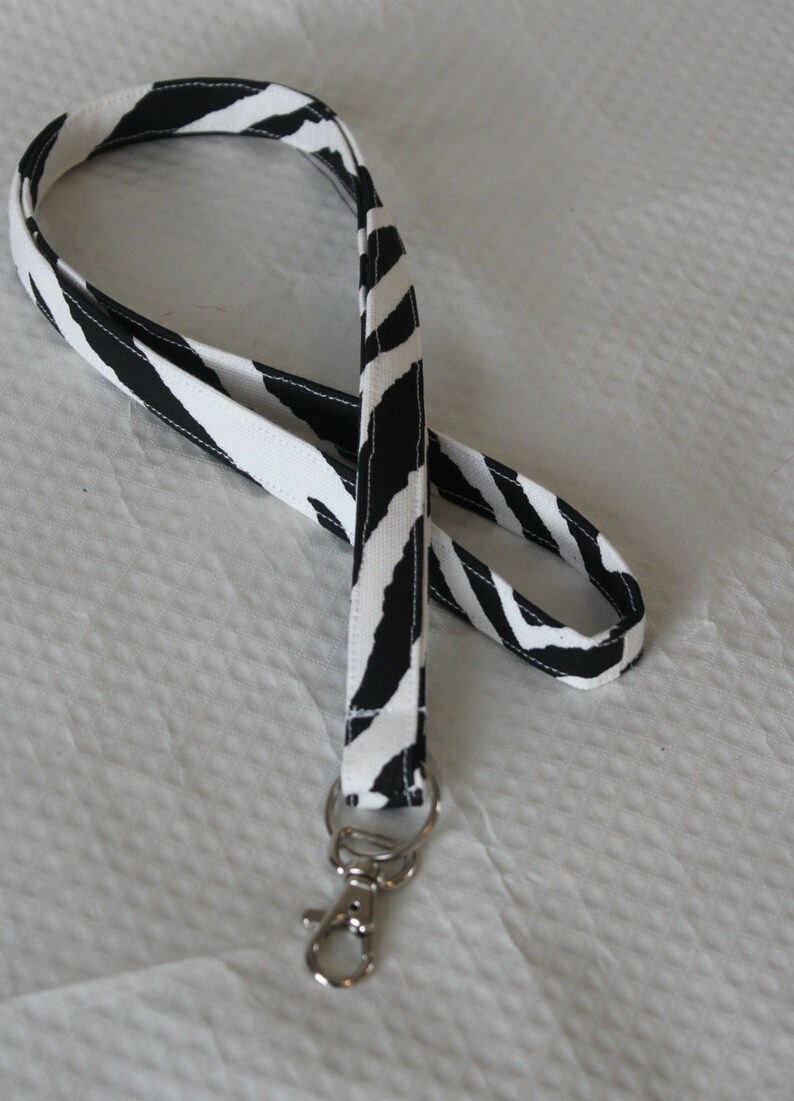 Zebra Lanyard / Black White Lanyards/Lanyards/ID Badge Holders | Etsy