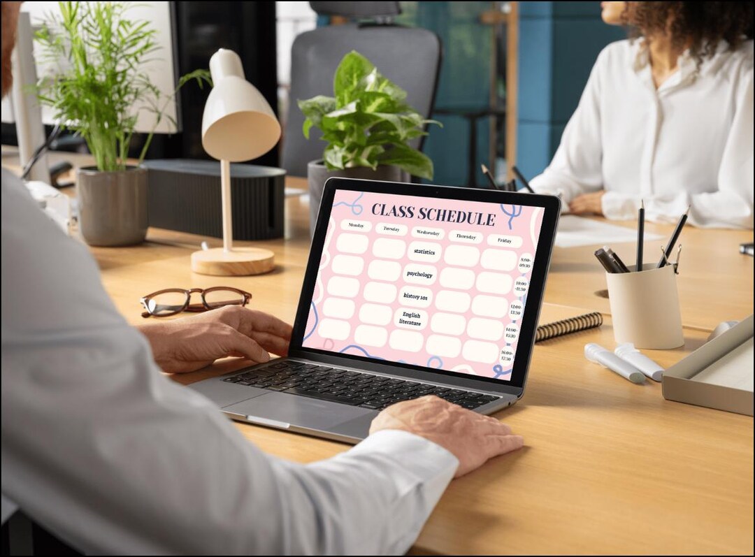 Weekly Academic Timetable Template Pink Everyday - Etsy