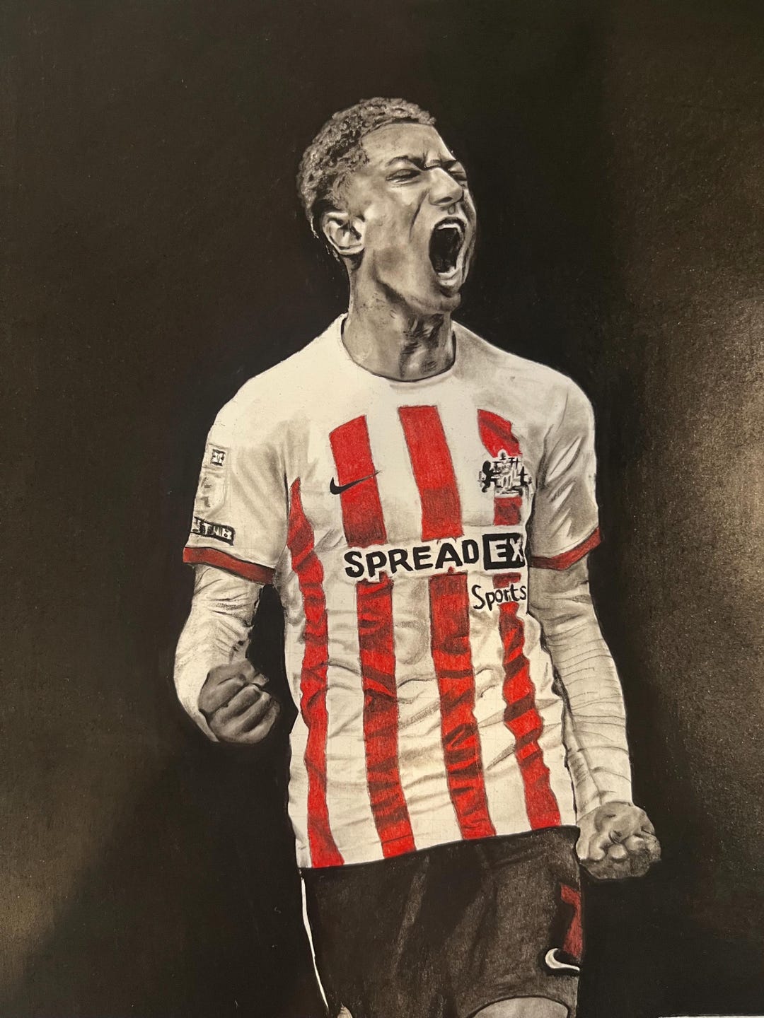 Sporting Portrait. Hand Drawn With Carbon Pencil - Etsy