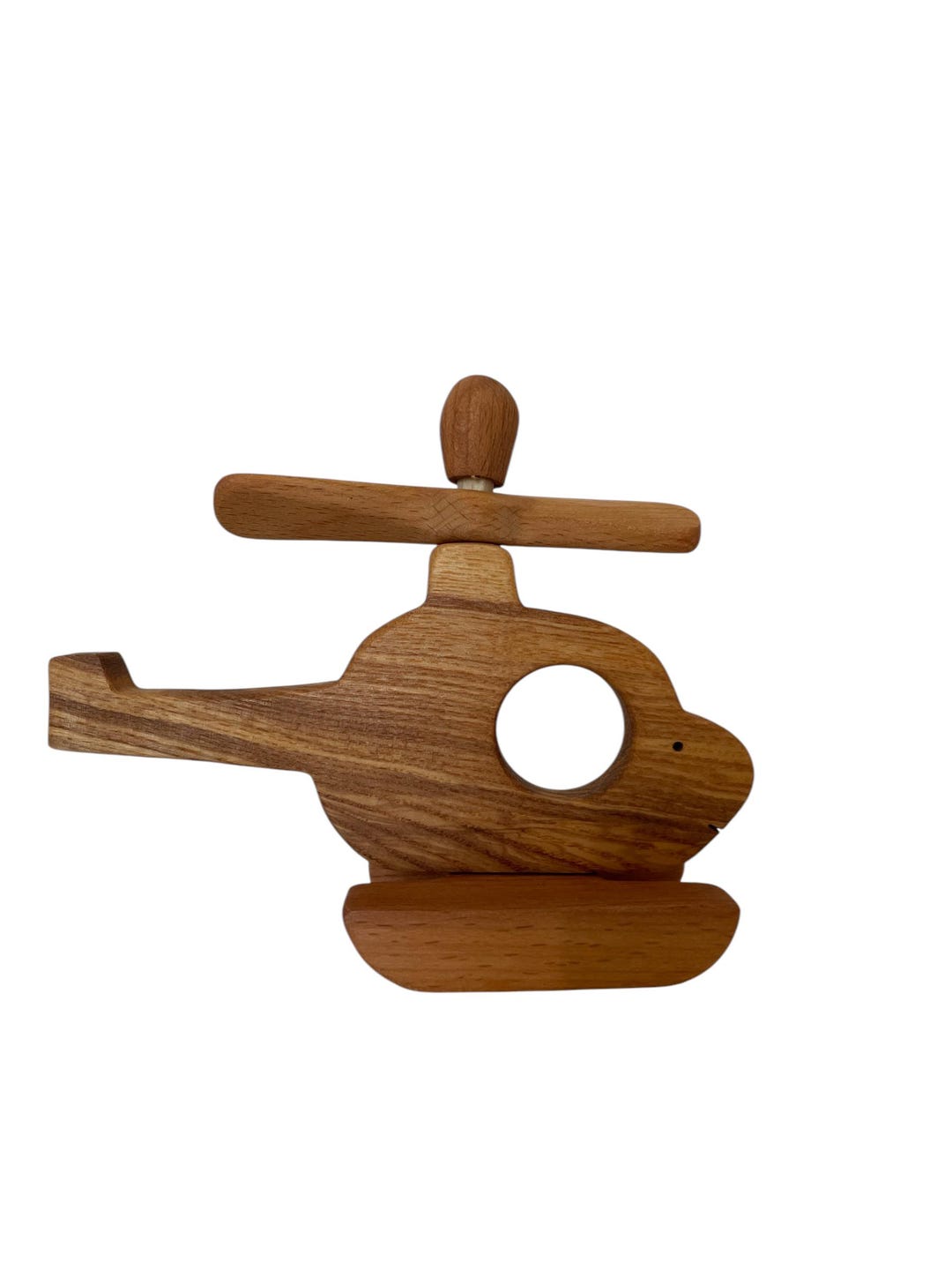 Handmade Organic Wooden Helicopter Toy for Kids-chestnut Wood, Safe ...