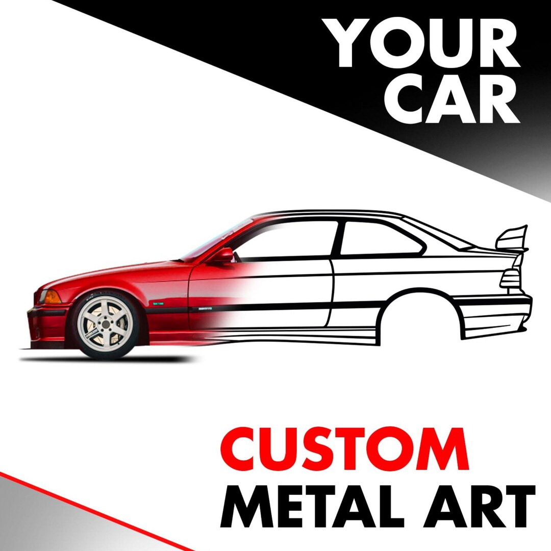 Car Guy Gift, Metal Car Silhouette, Car Enthusiast Gift, Metal Car Wall ...