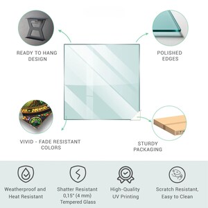 Colorful Square Tempered Glass Wall Art Abstract Wall Art for ...