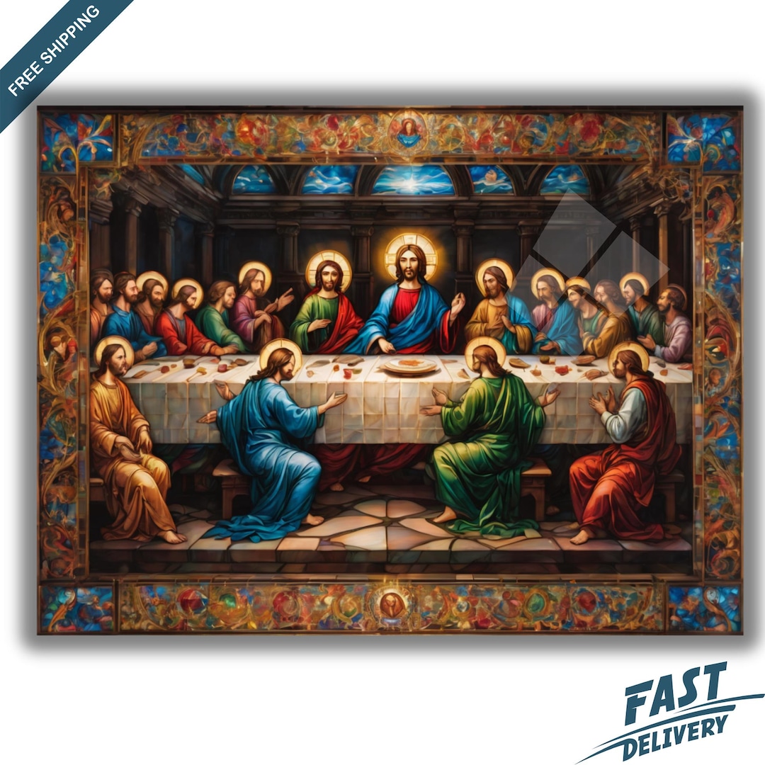 Last Supper Wall Art Tempered Glass - Elegant Christian Decor for ...