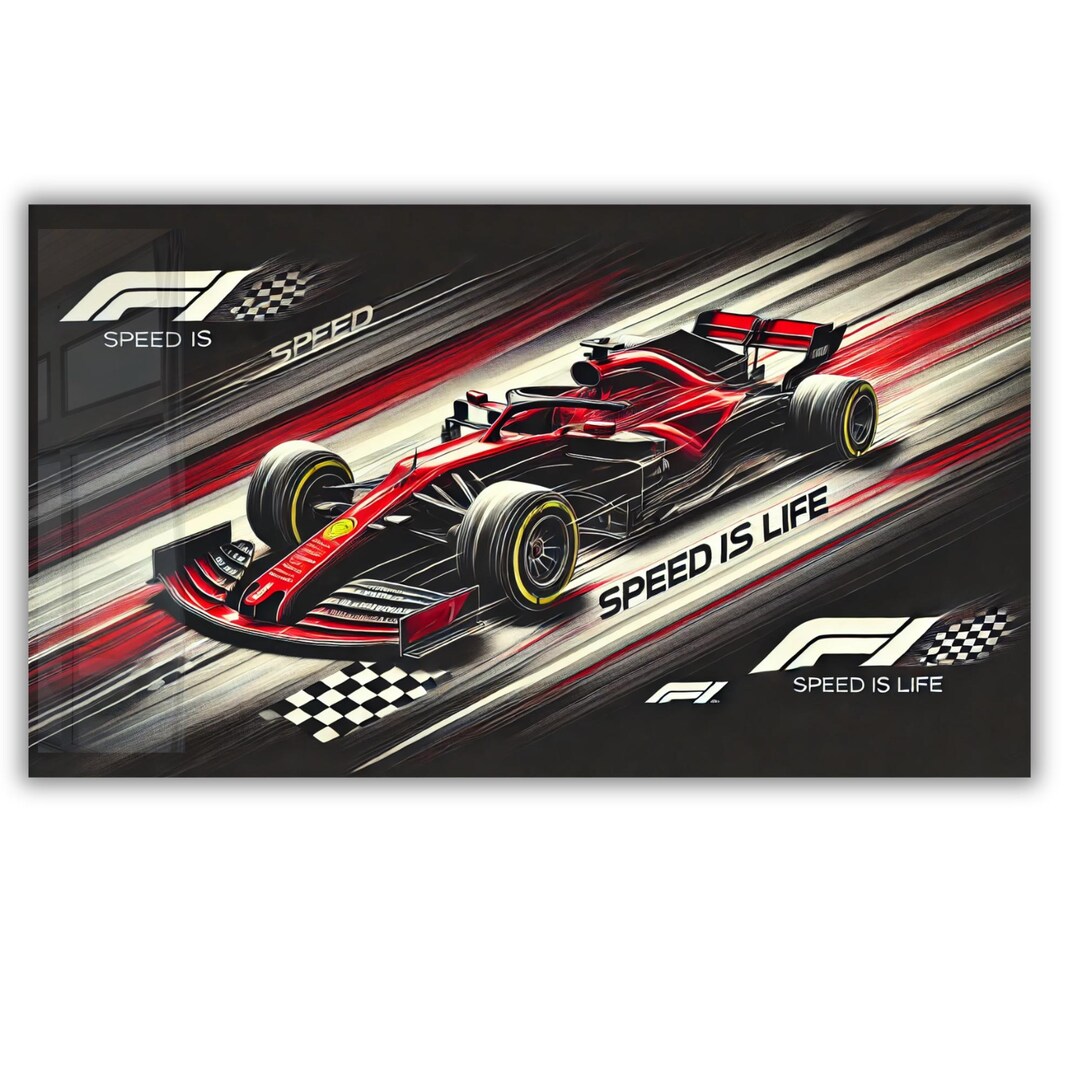 F1 Wall Art Tempered Glass Racing Decor F1 Car Wall Decor Perfect F1 ...
