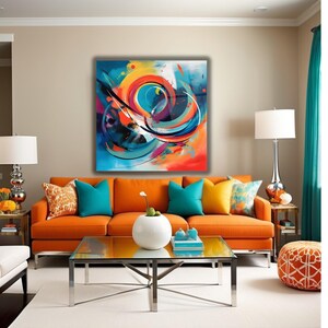 Colorful Square Tempered Glass Wall Art Abstract Wall Art for ...