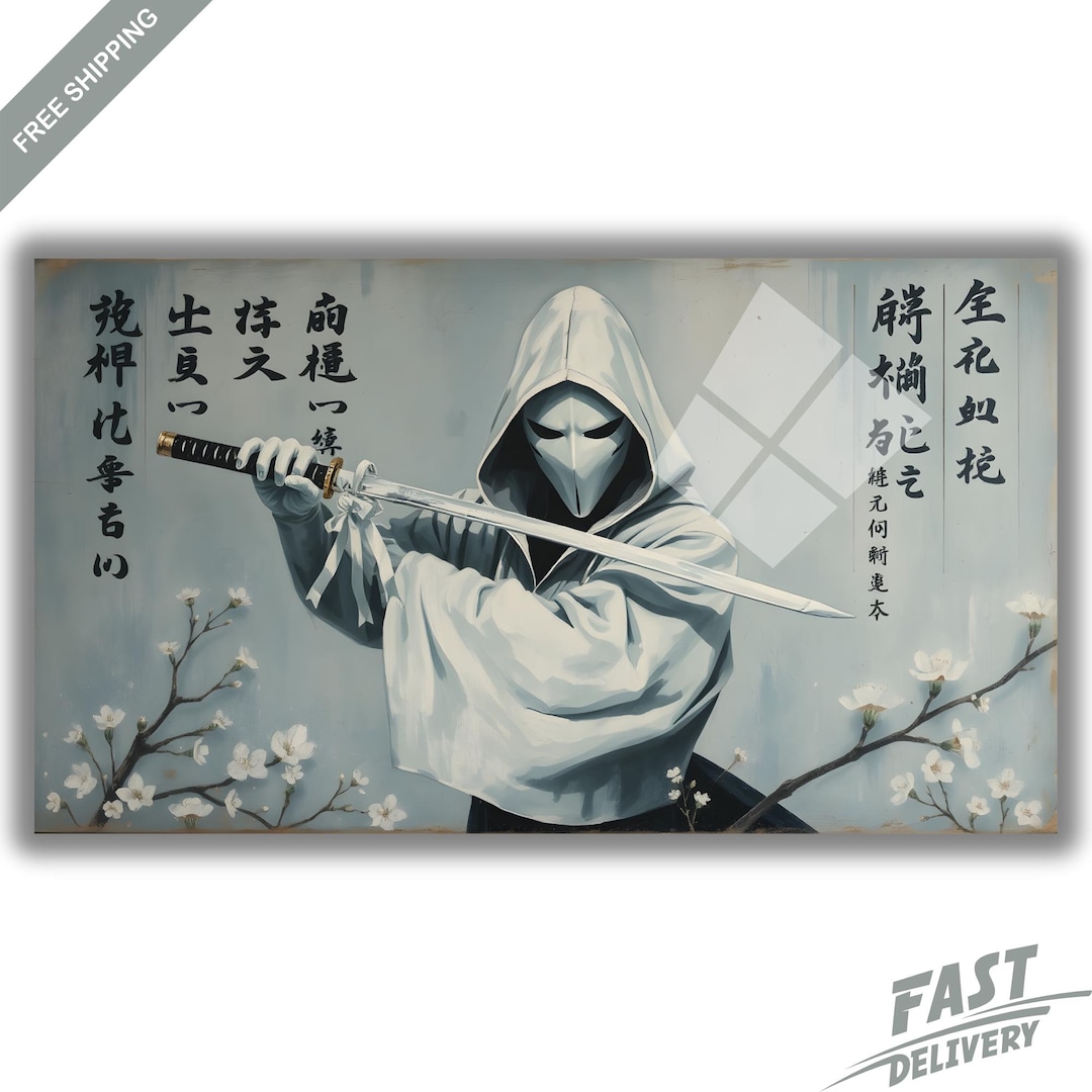 Ninja Wall Art | Samurai Art | Japanese Wall Decor | Tempered Glass ...