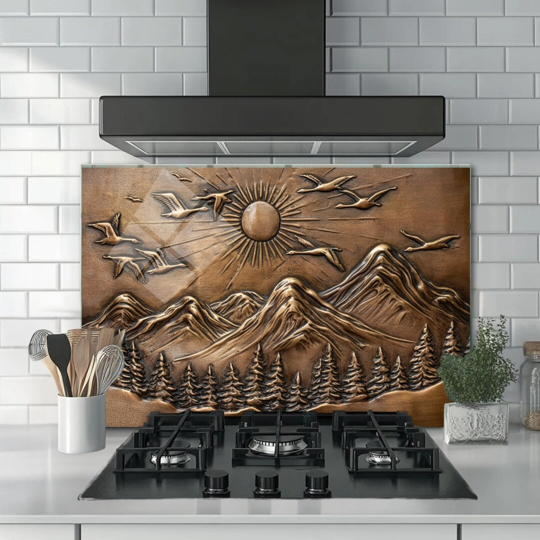 Kitchen Backsplash Ideas | Kitchen Backsplash Tempered Glass Wall Art ...