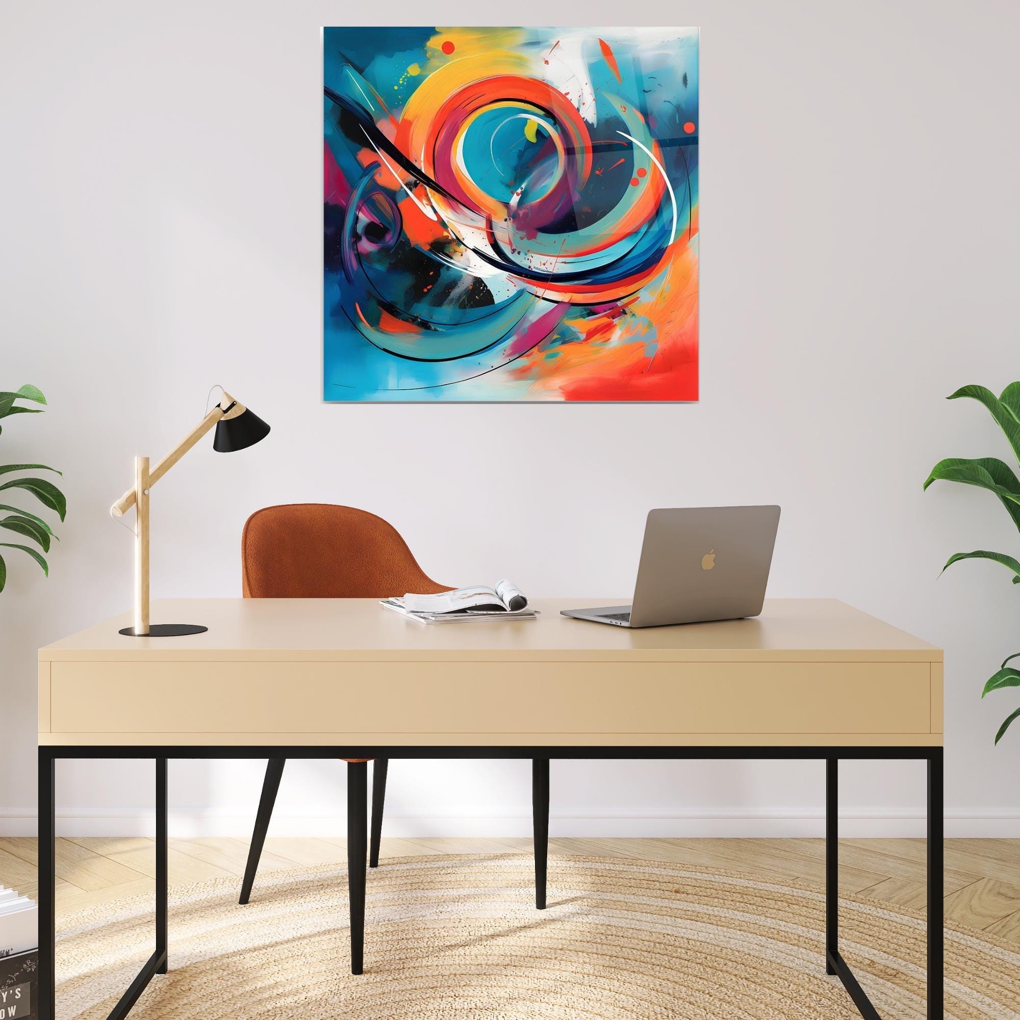 Colorful Square Tempered Glass Wall Art Abstract Wall Art for ...