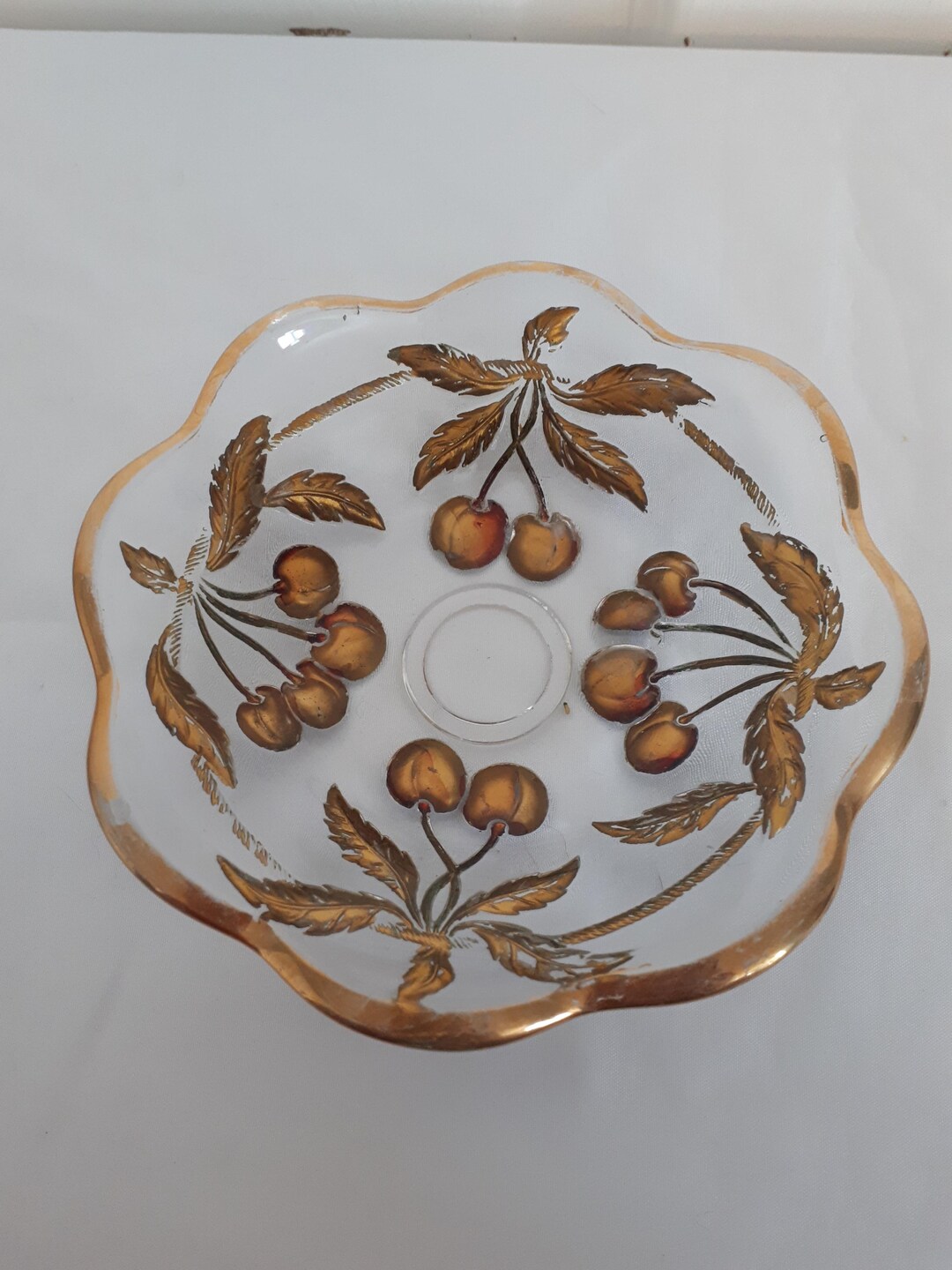 Antique Reverse Painted Goofus Glass Plates - Etsy