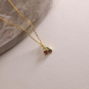 Gold Plated Tiny Cherry Pave Necklace, Cute Cherry Necklace, Fruit ...