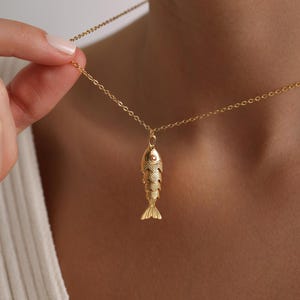 Movable 3D Articulated Fish Necklace, Pave Fish Necklace, Pisces ...