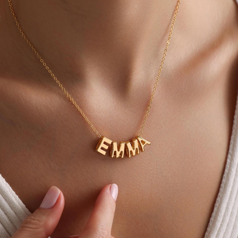 Personalized Gold Plated Tiny Initial Name Necklace, Name Necklace ...