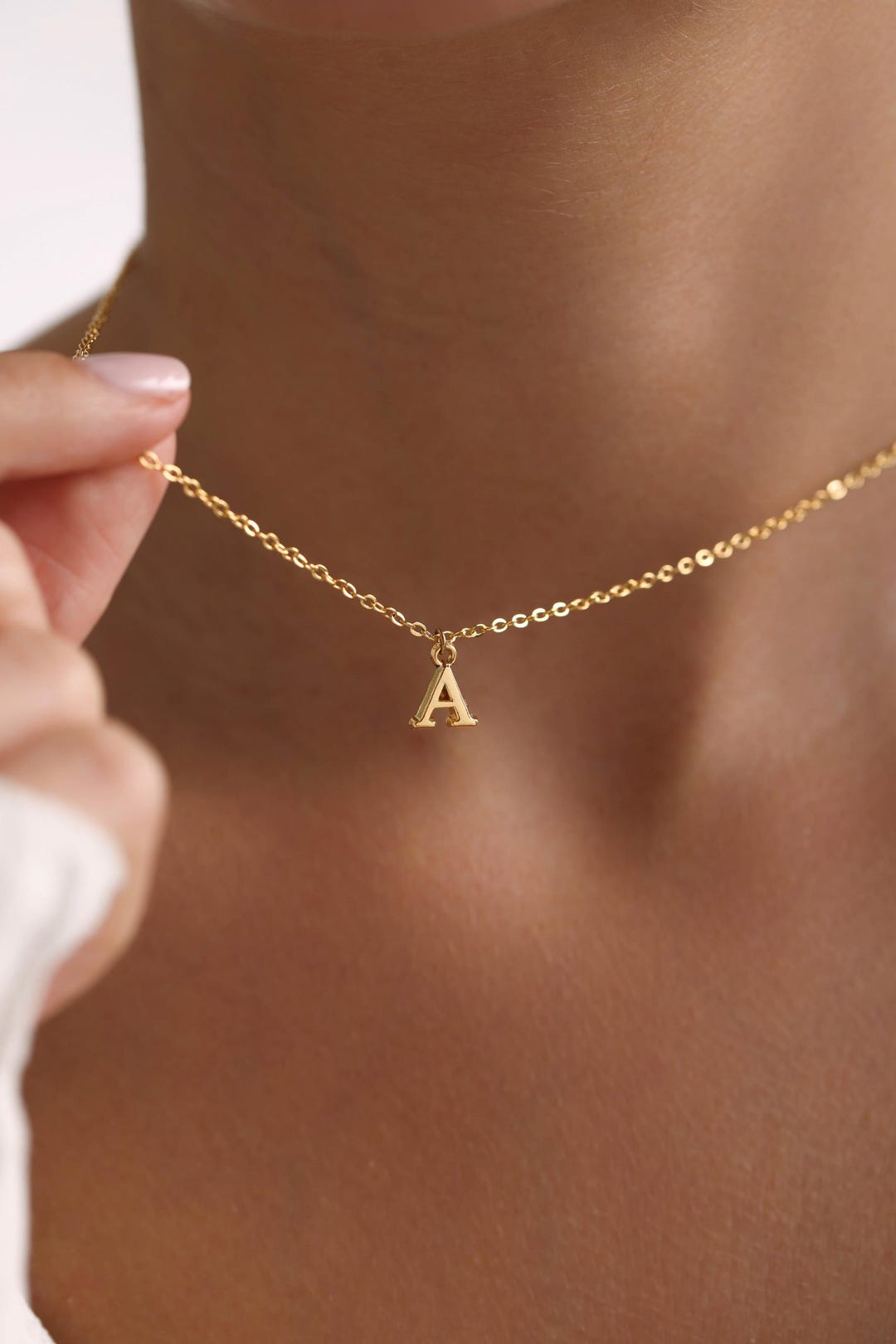 Personalized Tiny Initial Pendant Necklace, Letter Necklace, Mini ...