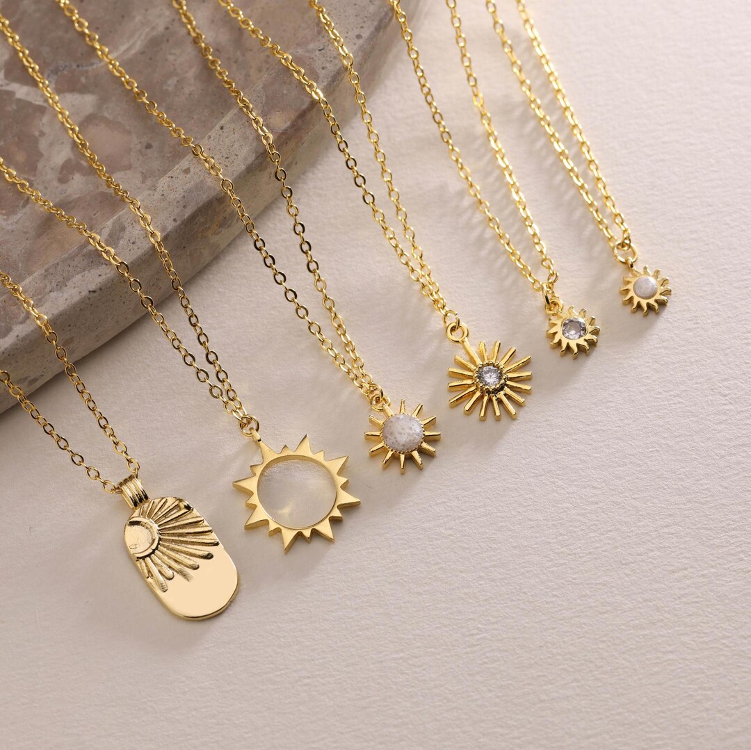 Build Your Own Custom Sun Pendant Necklace, Mini/ Tiny/ Pave/ Enamel ...