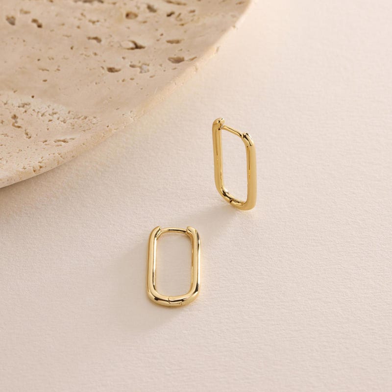 Earring Oblong Hoops - Etsy