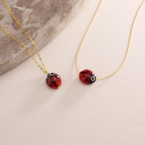 Handmade Murano Glass Ladybug Necklace, Cute Ladybug Necklace, Luck ...