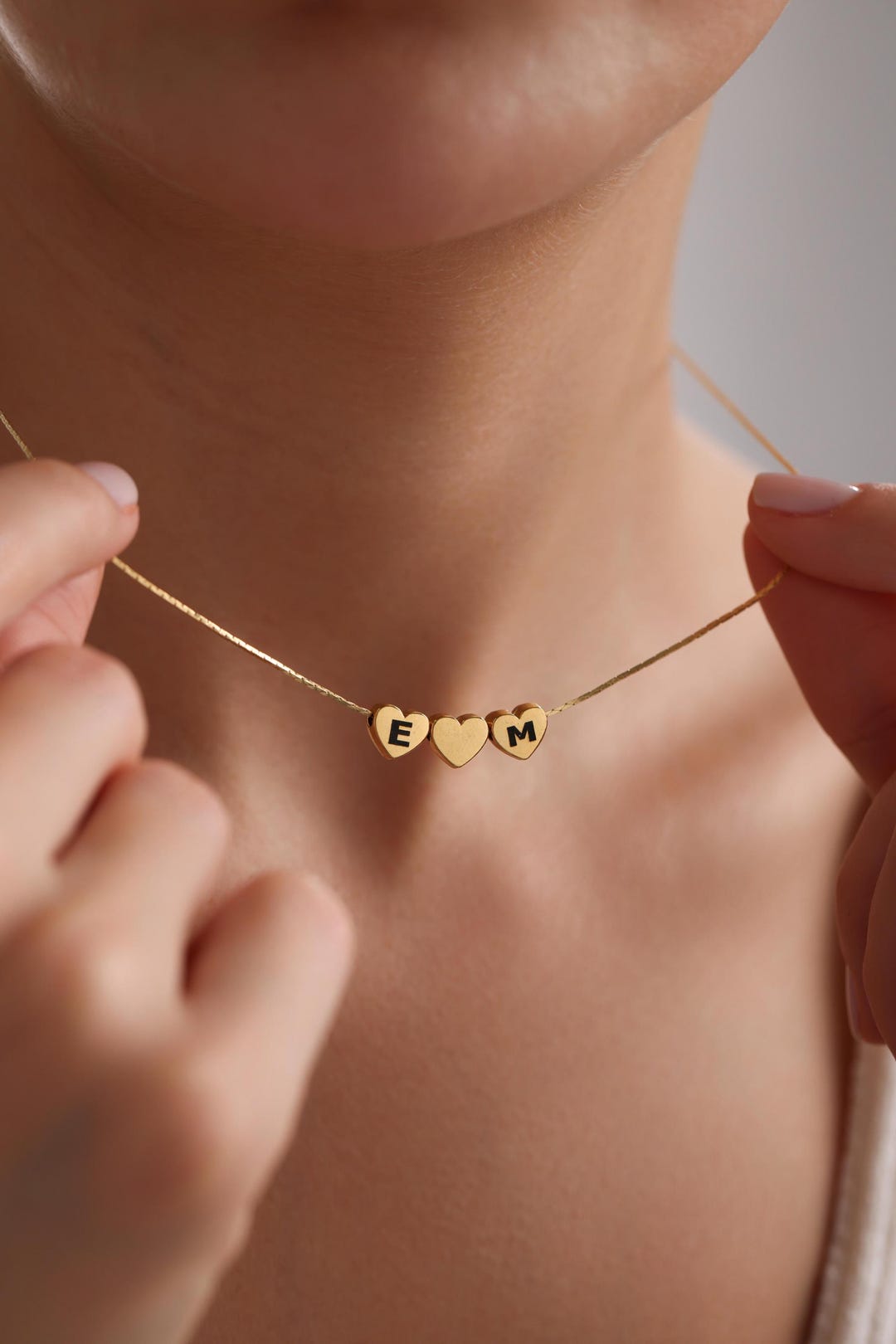 Personalized Initial and Heart Necklace, Engraved Letter Necklace ...