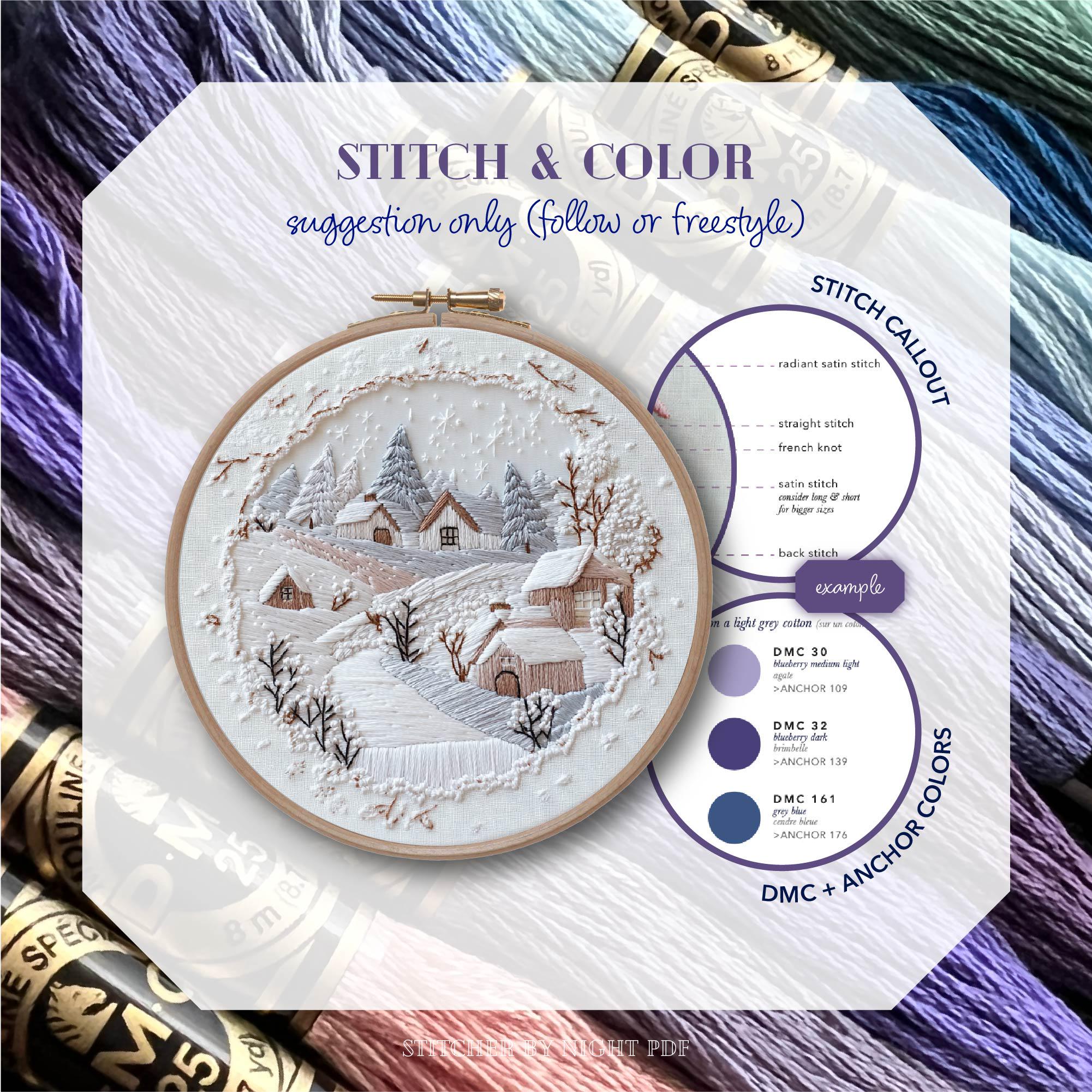 Mountain Scene Embroidery Design * Winter Scene Embroidery Designs ...