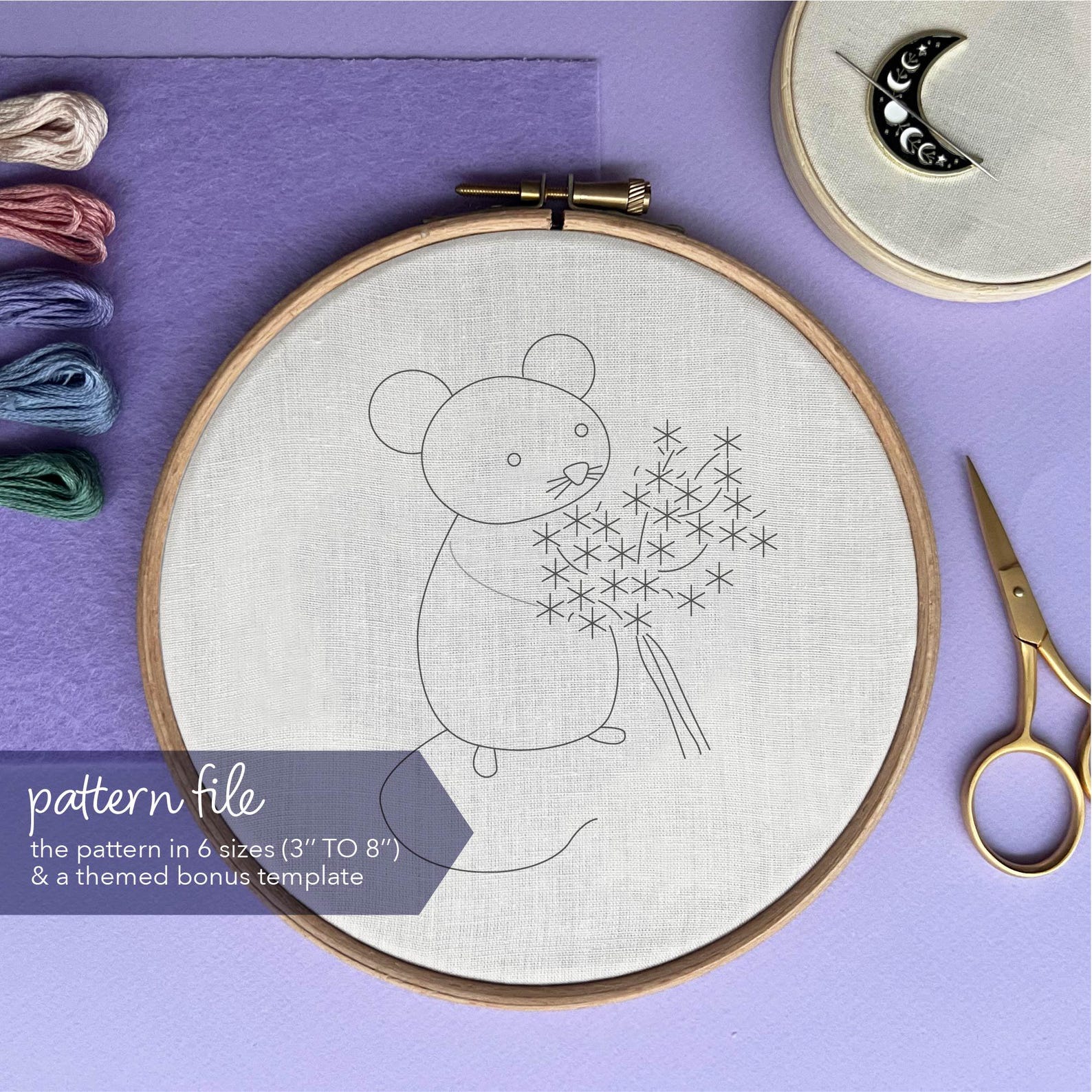 Cute Mouse Embroidery Design * Mini Mouse Embroidery Pattern * Flower ...