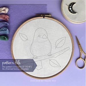 Canary Bird Branch Embroidery Design * Yellow Bird Embroidery Pattern ...