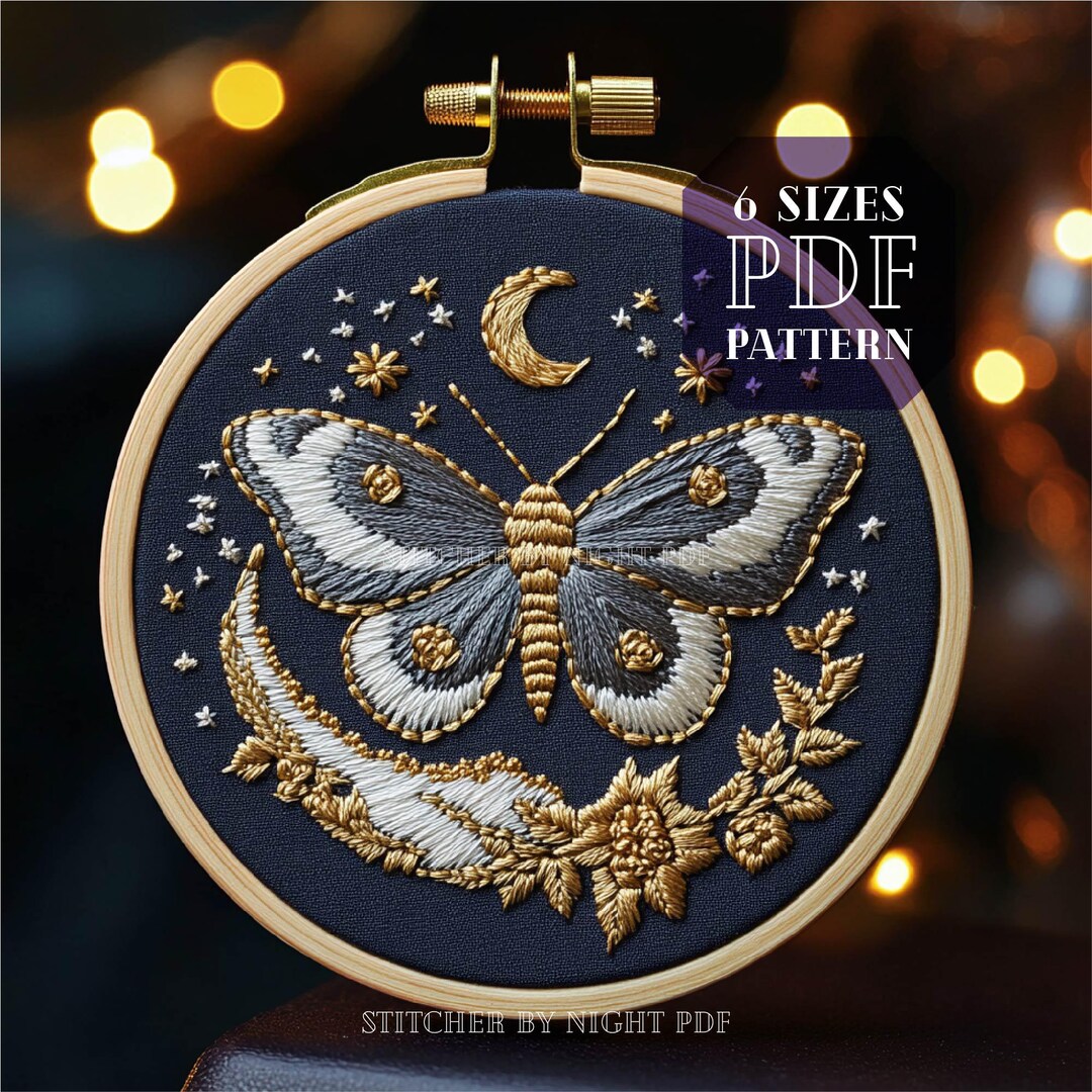 Luna Moth Embroidery Design * Moon Moth Embroidery File * Moth ...