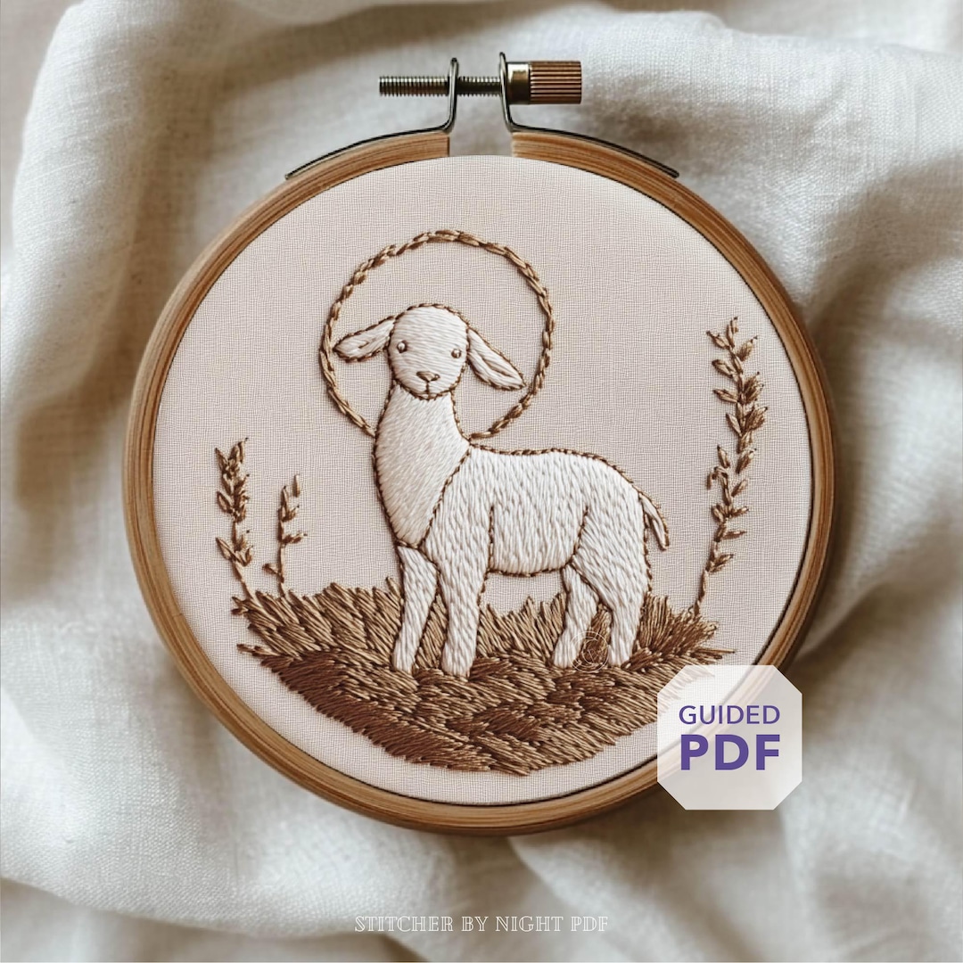 Lamb of God Embroidery Design * Christian Lamb Ornament * Spiritual Pdf ...