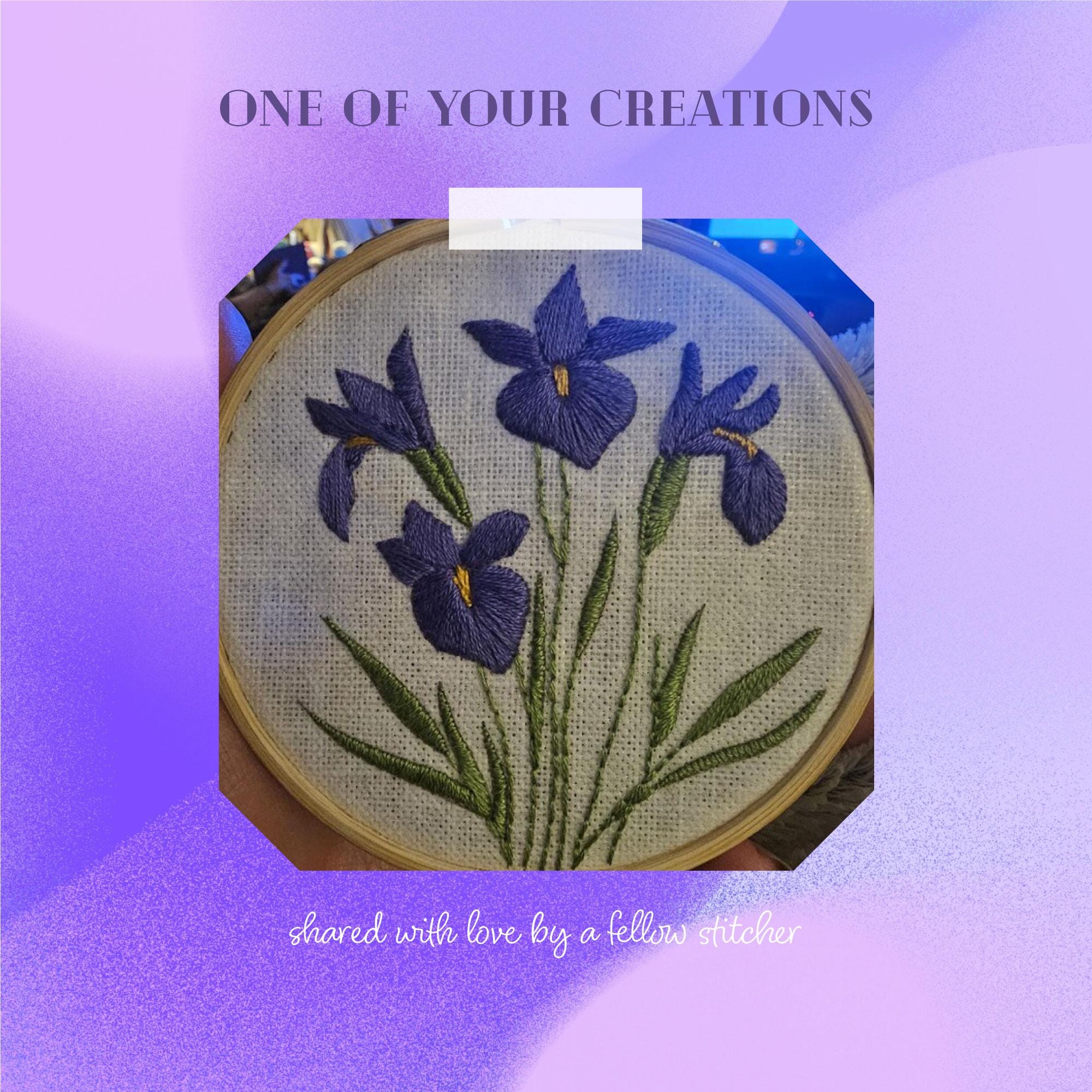 Purple Iris Embroidery Design * February Birth Flower Embroidery Design ...