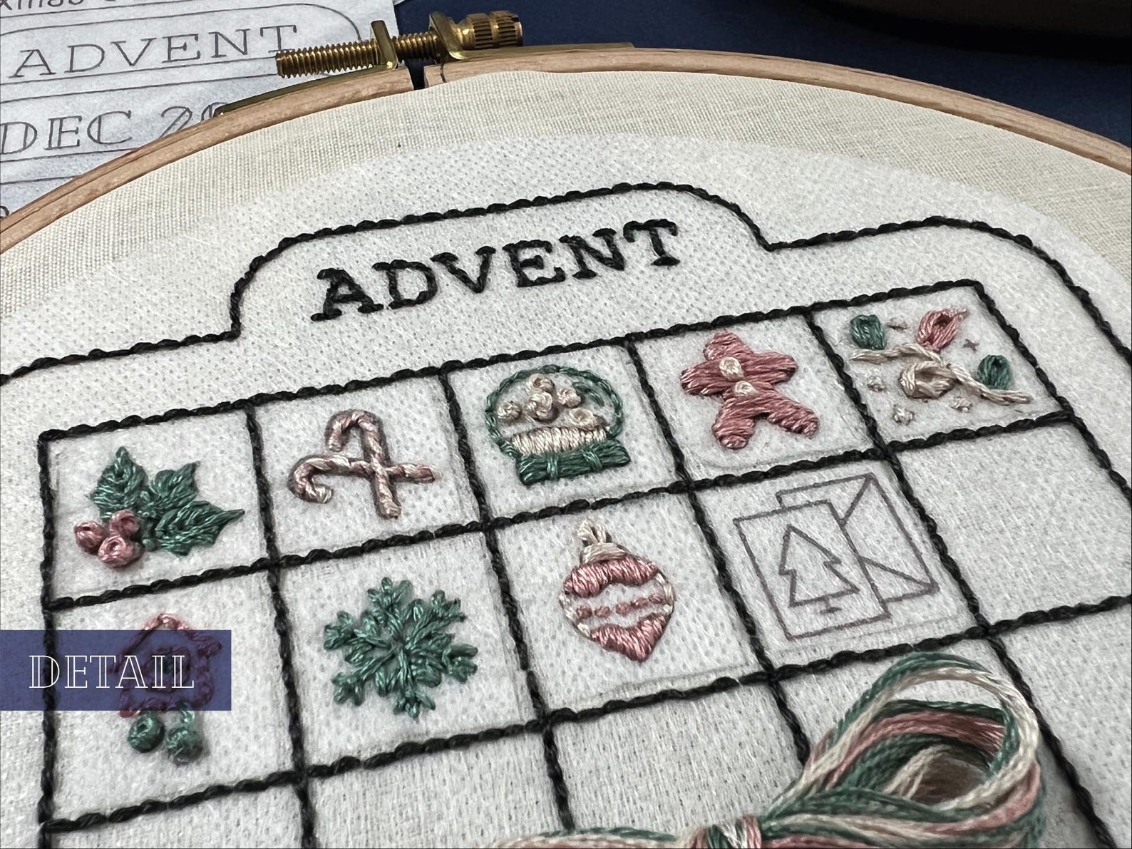 2024 Embroidery Advent Calendar With Tutorial Customizable Advent ...