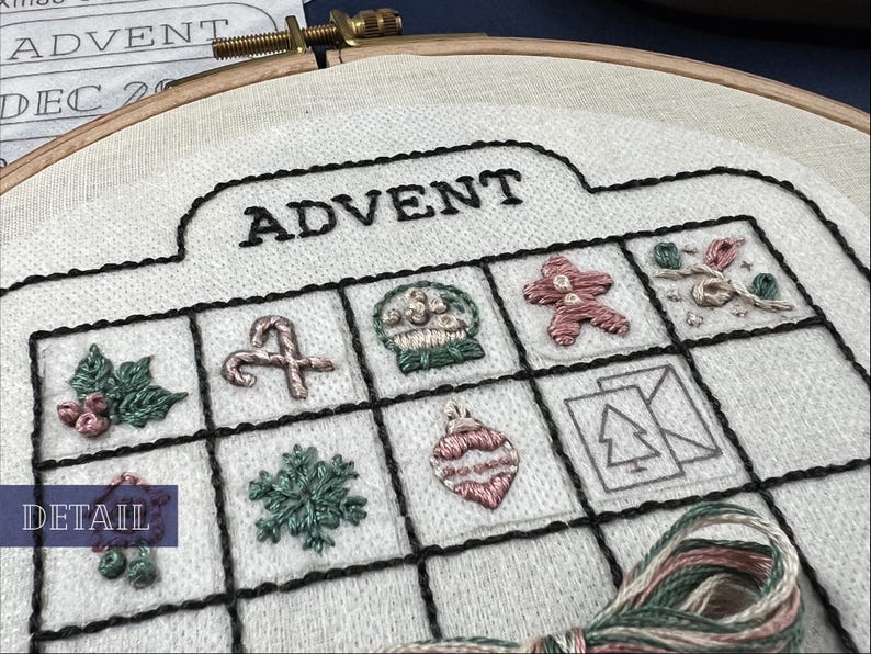 2024 Embroidery Advent Calendar With Tutorial Customizable Advent ...