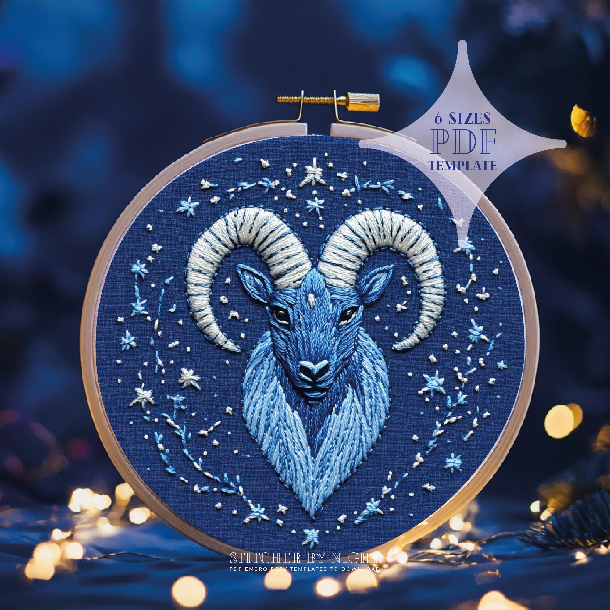 Zodiac Capricorn Embroidery Design * Capricorn Goat Embroidery * Zodiac ...