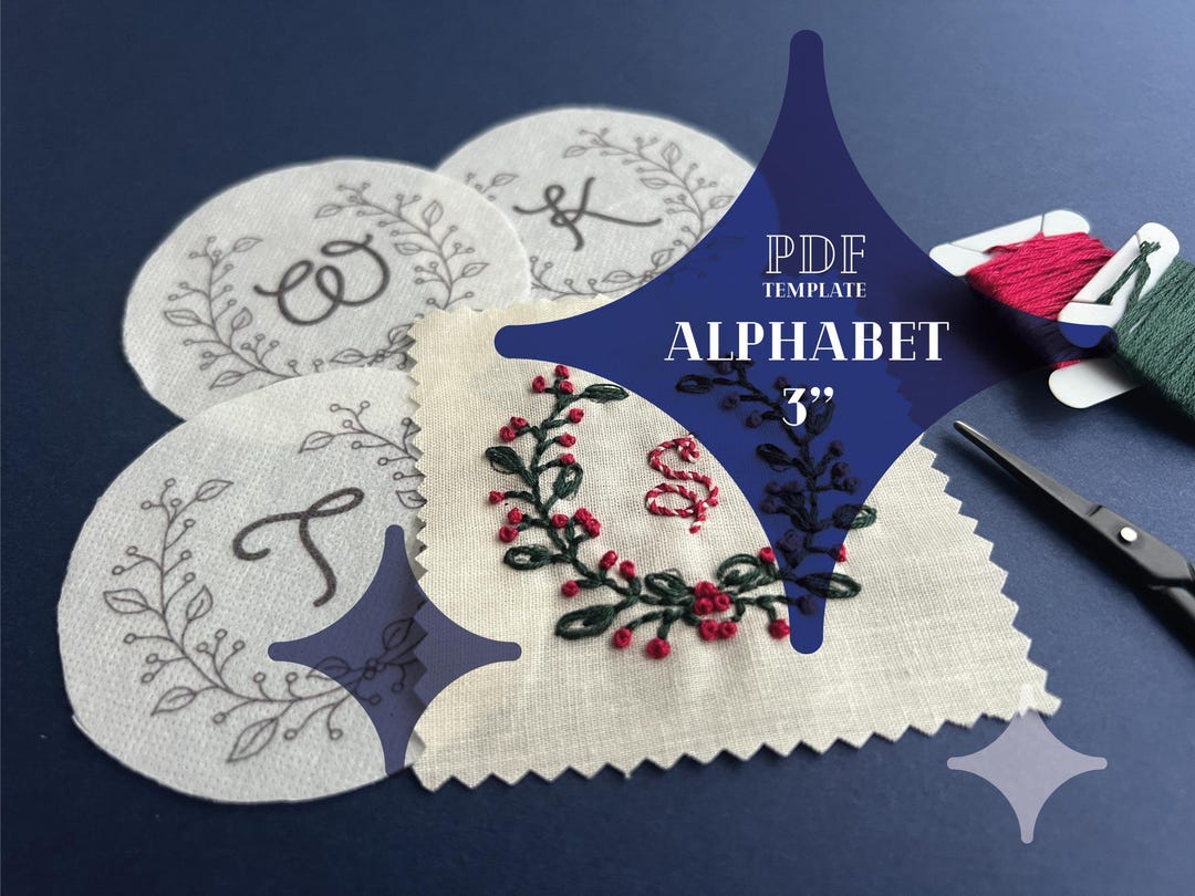 Christmas Alphabet Embroidery Ornaments Pdf Template With Tutorial ...