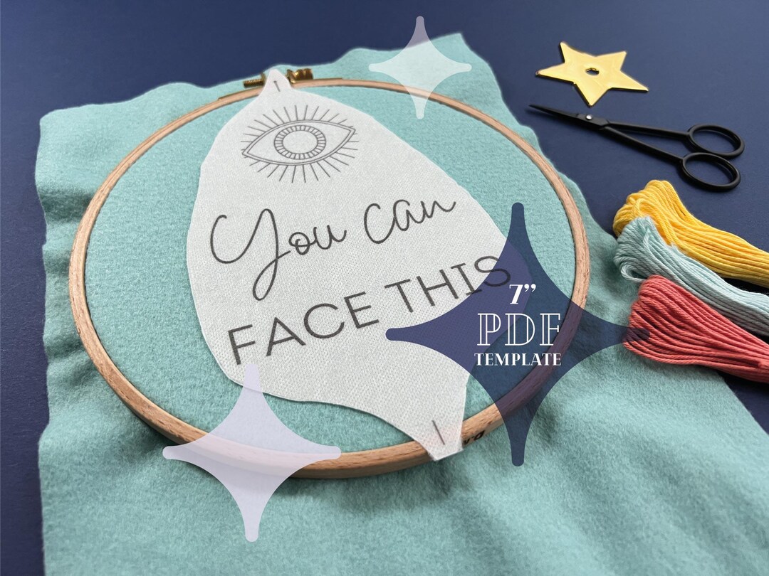 You Can Face This Mental Health Embroidery Design Anxiety Embroidery ...