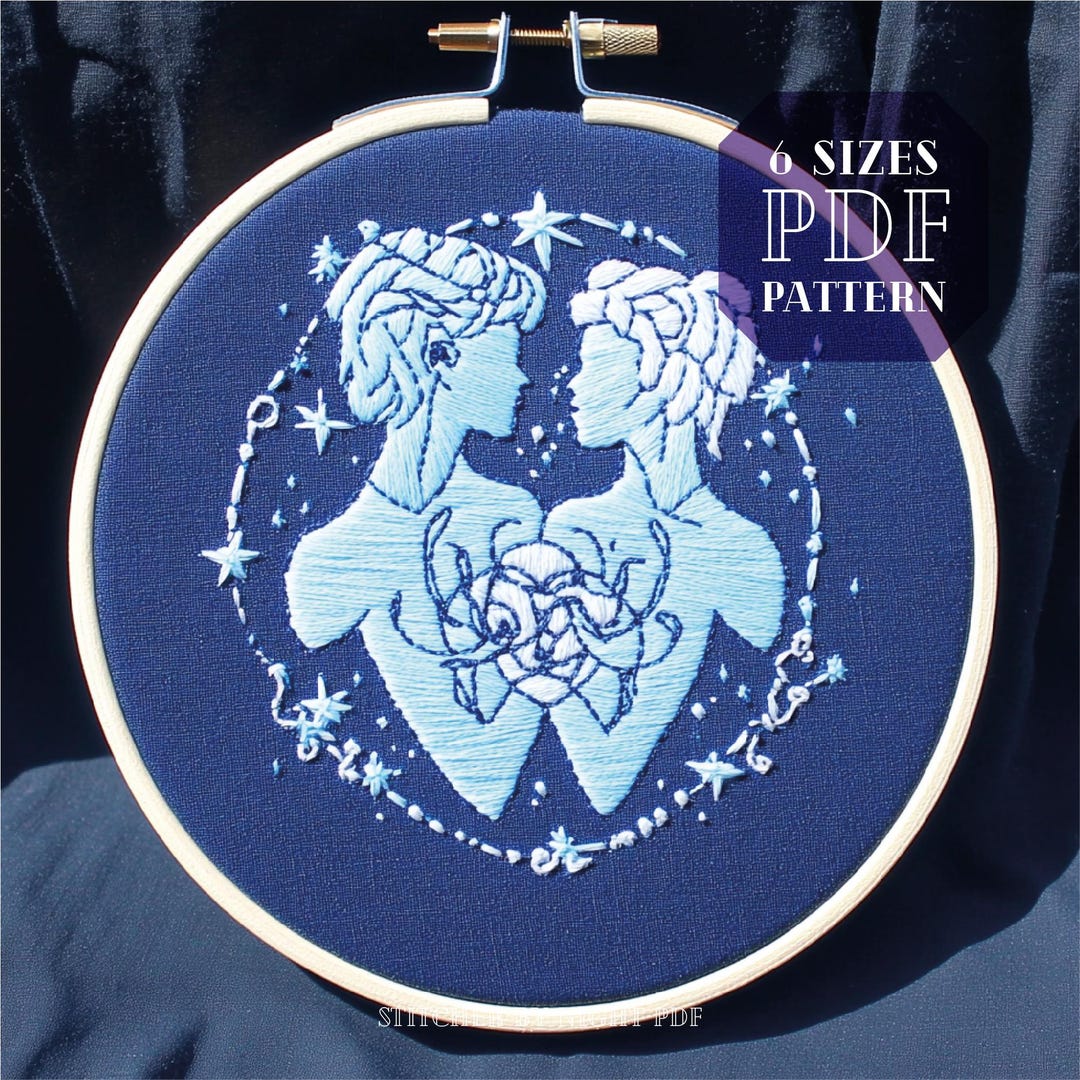 Zodiac Gemini Embroidery Design * Gemini Constellation * Zodiac ...