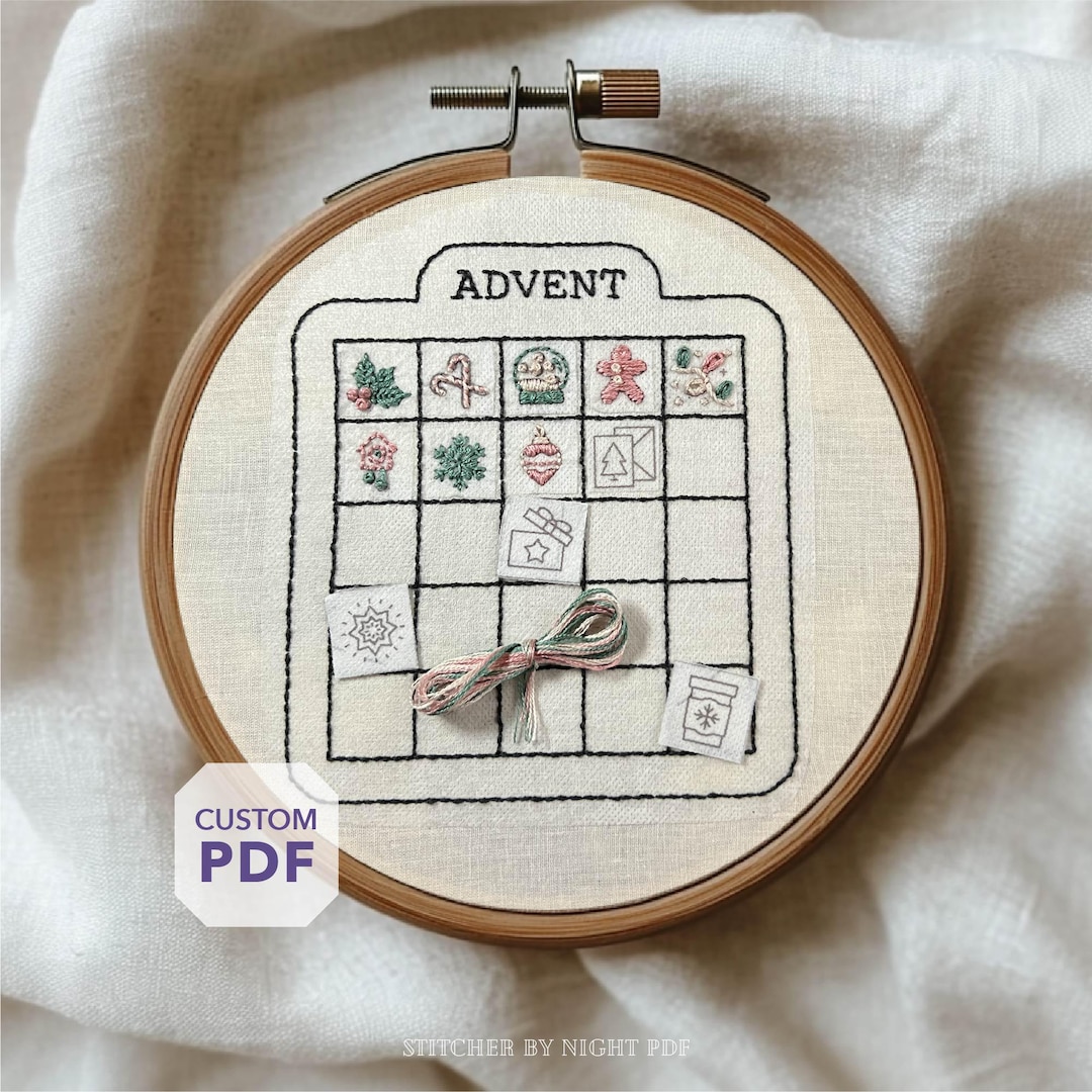 Embroidery Advent Calendar * Personalized Christmas Countdown Ornament ...
