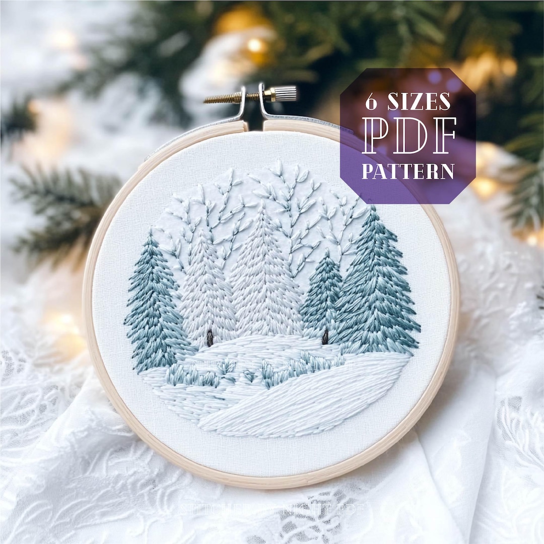 Winter Forest Embroidery Design * Winter Scene Embroidery Designs ...