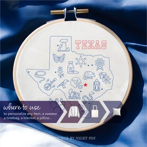 Texas Embroidery Design * Texas Outline Embroidery * State Map ...