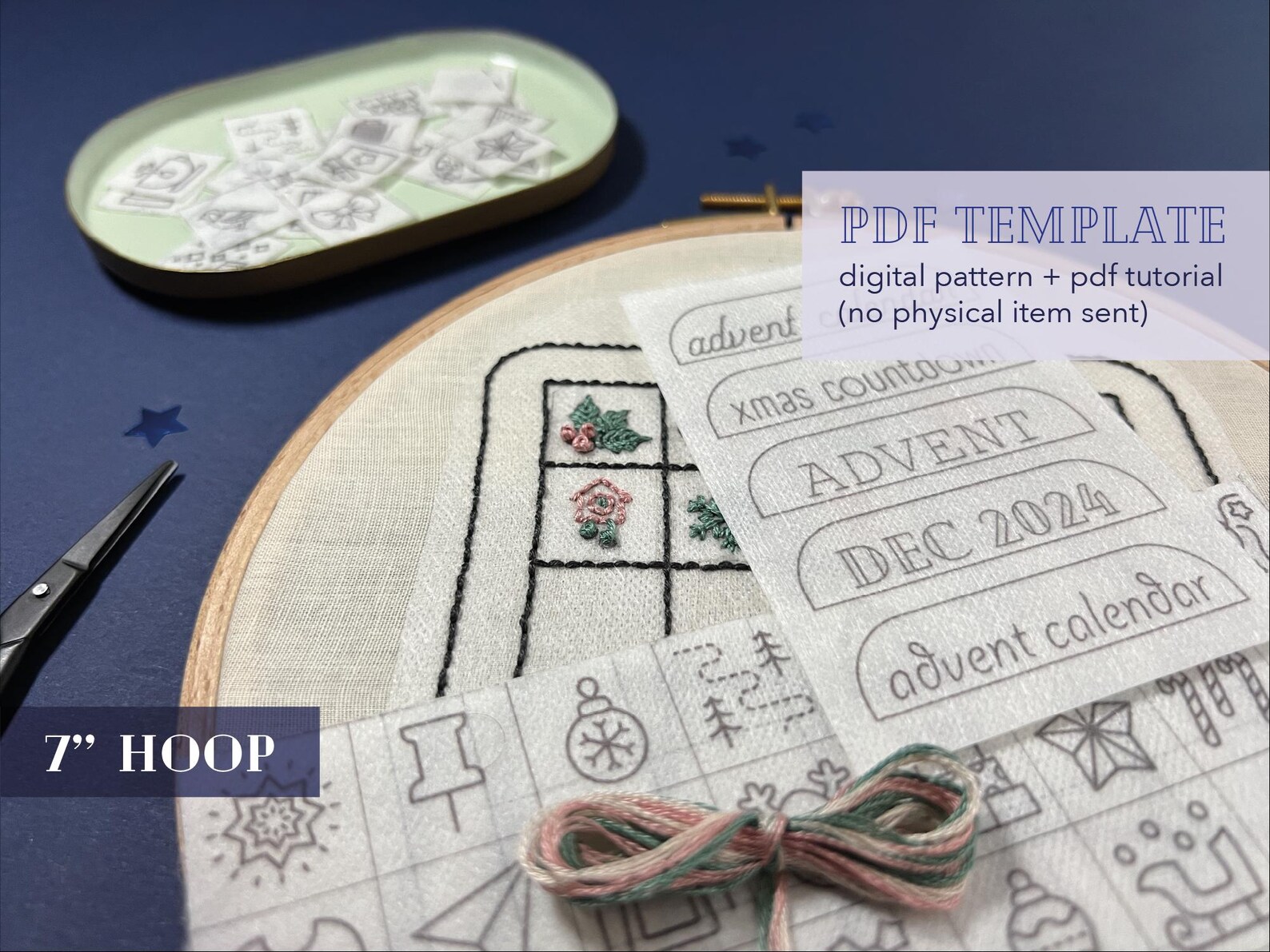 2024 Embroidery Advent Calendar With Tutorial Customizable Advent ...