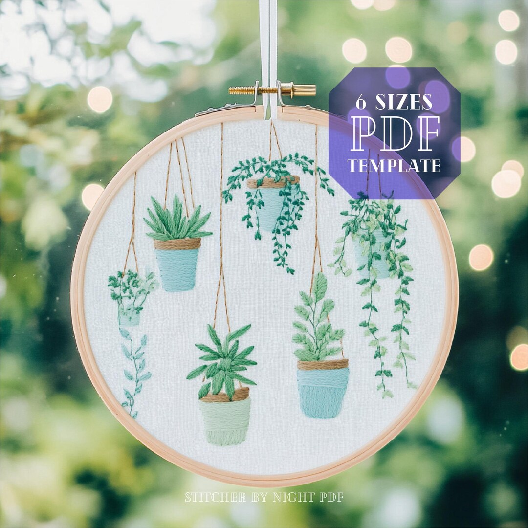 House Plant Embroidery Pattern* Crazy Plant Lady Embroidery * Greenery ...