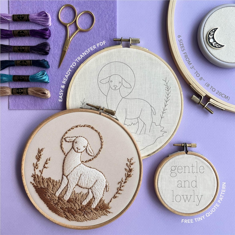 Lamb of God Embroidery Design * Christian Lamb Ornament * Spiritual Pdf ...