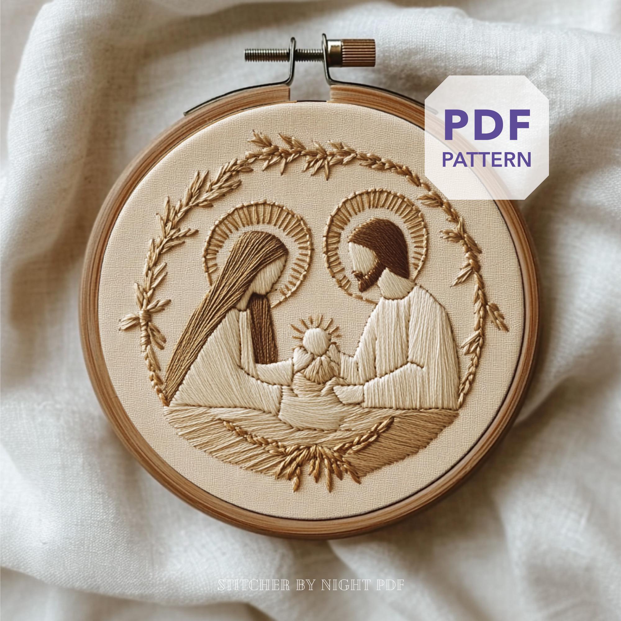 Nativity Embroidery Design * Christmas Crib Ornament * Nativity Hand ...