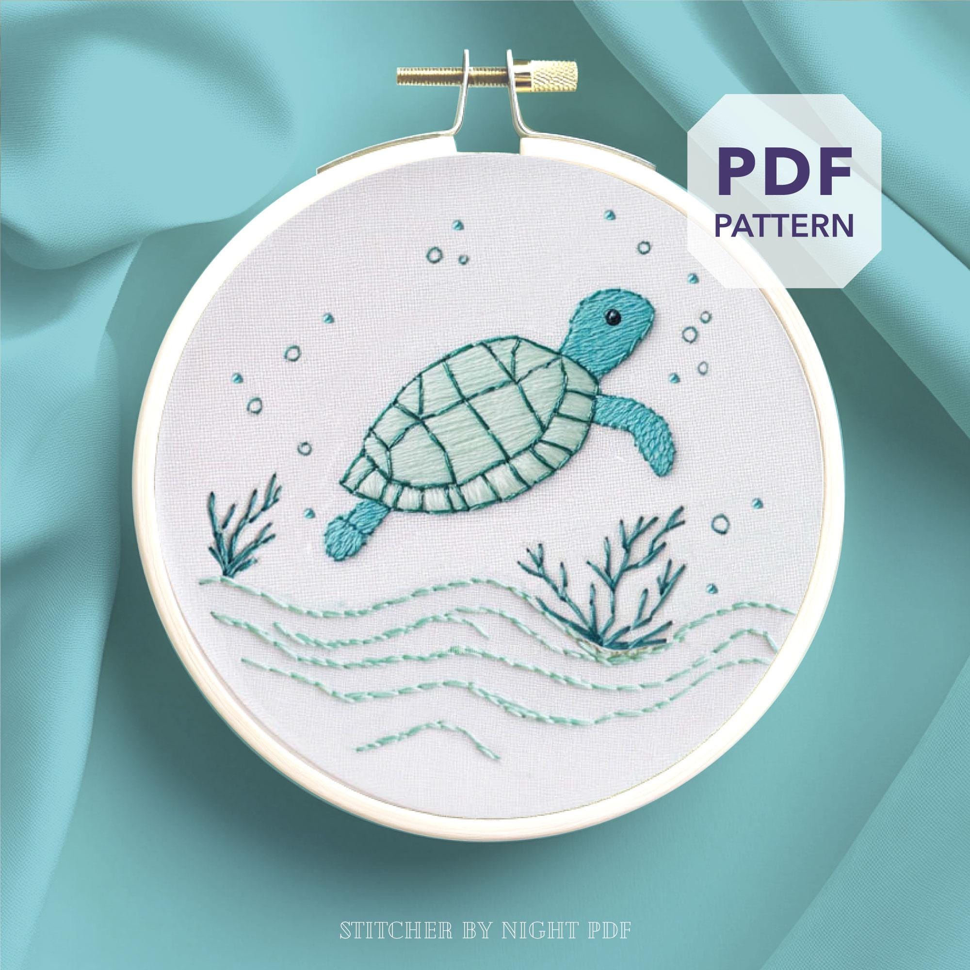 Sea Turtle Embroidery Design * Mini Turtle Embroidery * Under the Sea ...