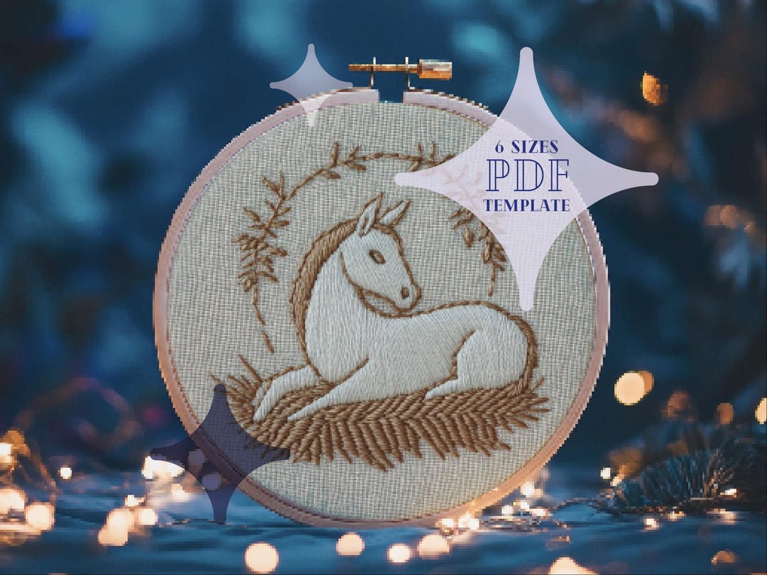 Nativity Donkey Embroidery Pattern O Holy Night Embroidery Nativity ...