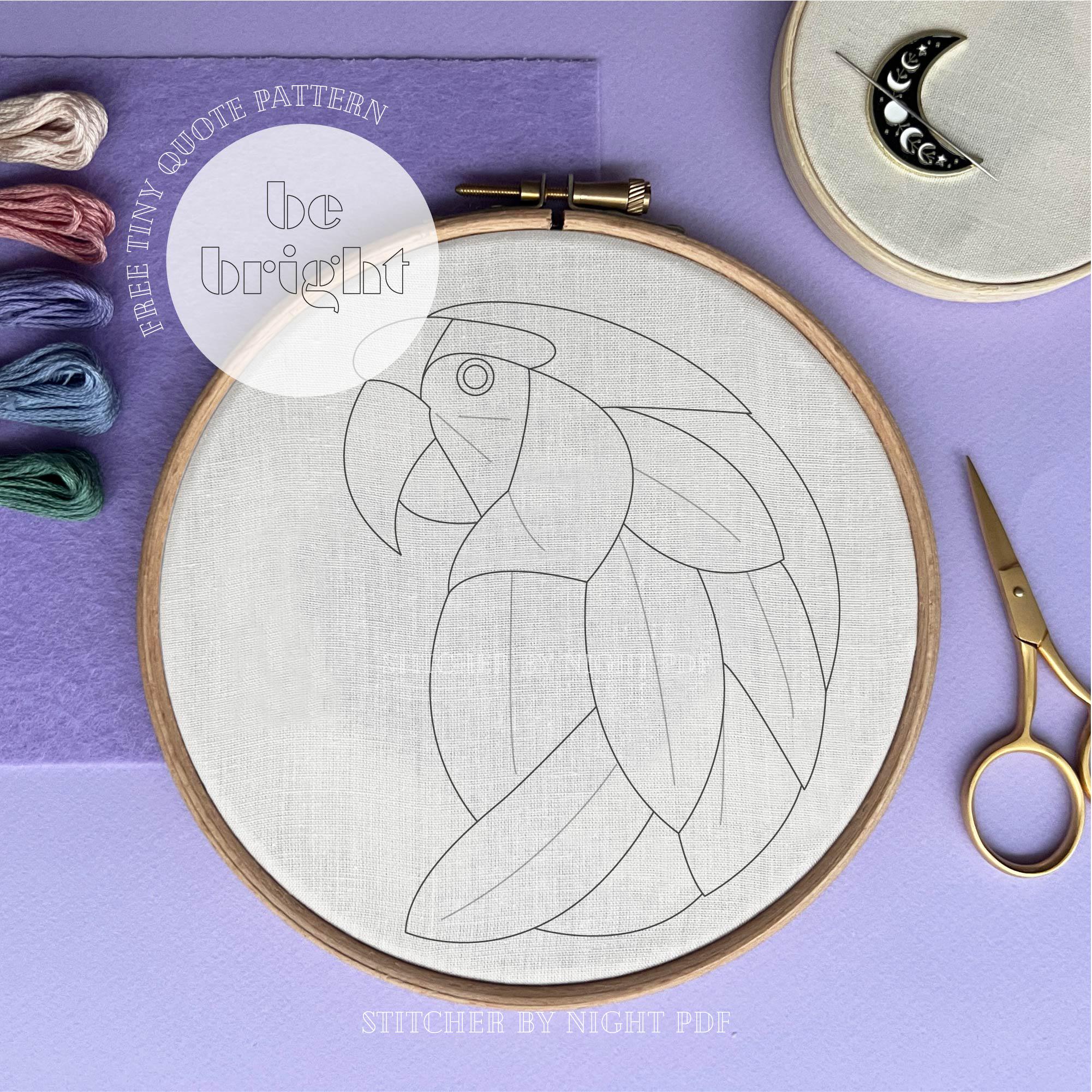Parrot Embroidery Design * Tropical Bird Shelf Decor * Mini Bird Hand ...