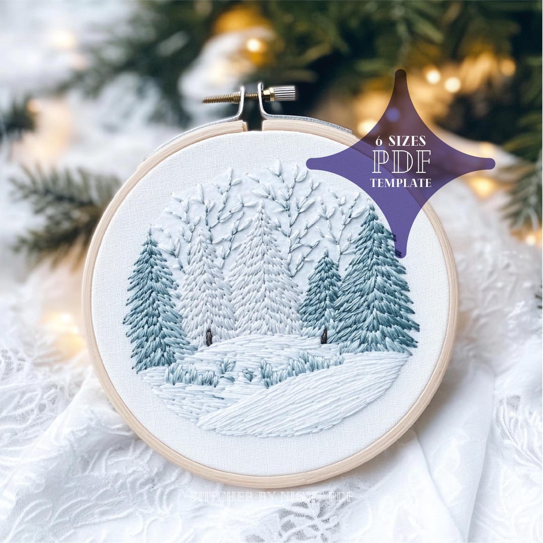 Winter Forest Embroidery Design * Winter Scene Embroidery Designs ...