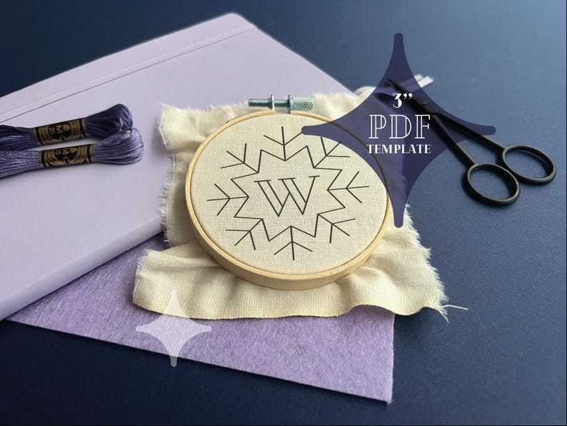Snowflake Alphabet Embroidery Design Single Initial Embroidery Files ...