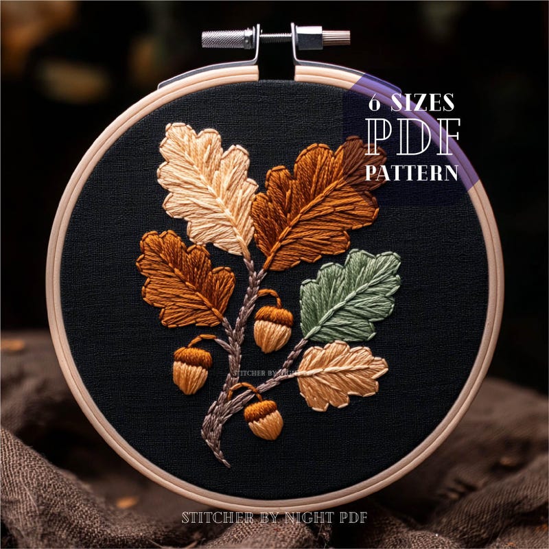 Acorn Embroidery - Etsy