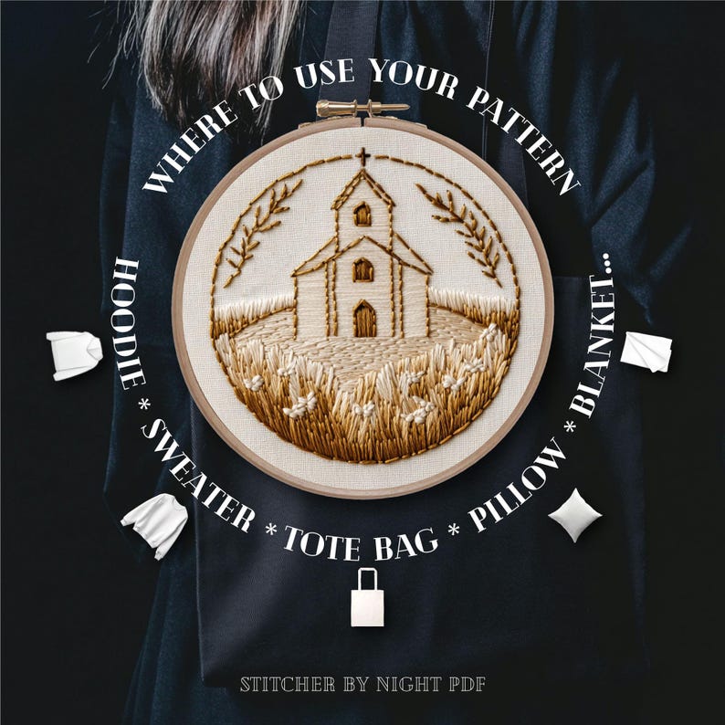 Country Church Embroidery Design * Antique Church Embroidery * Catholic ...