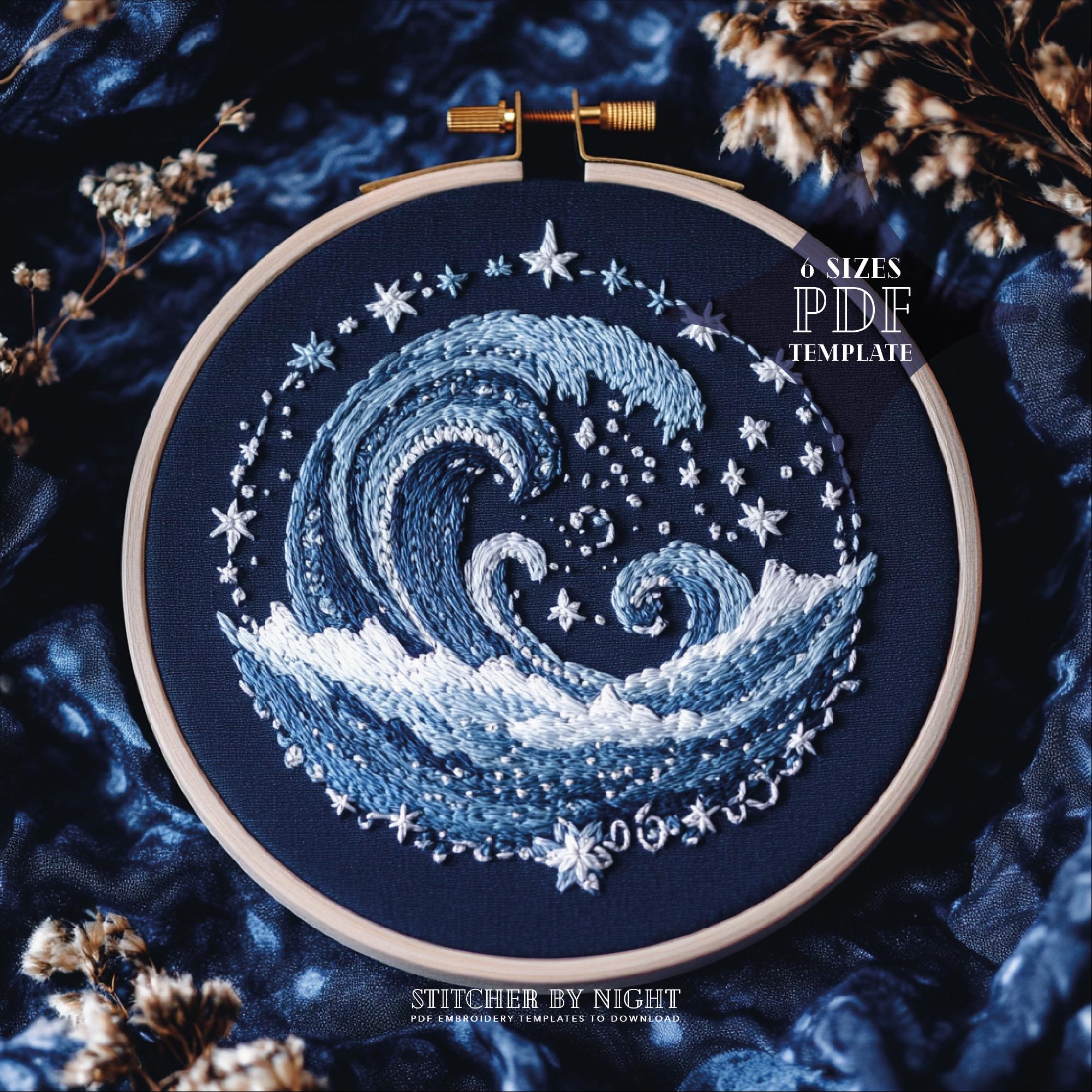 Zodiac Aquarius Embroidery Design Wave Embroidery Design Zodiac ...