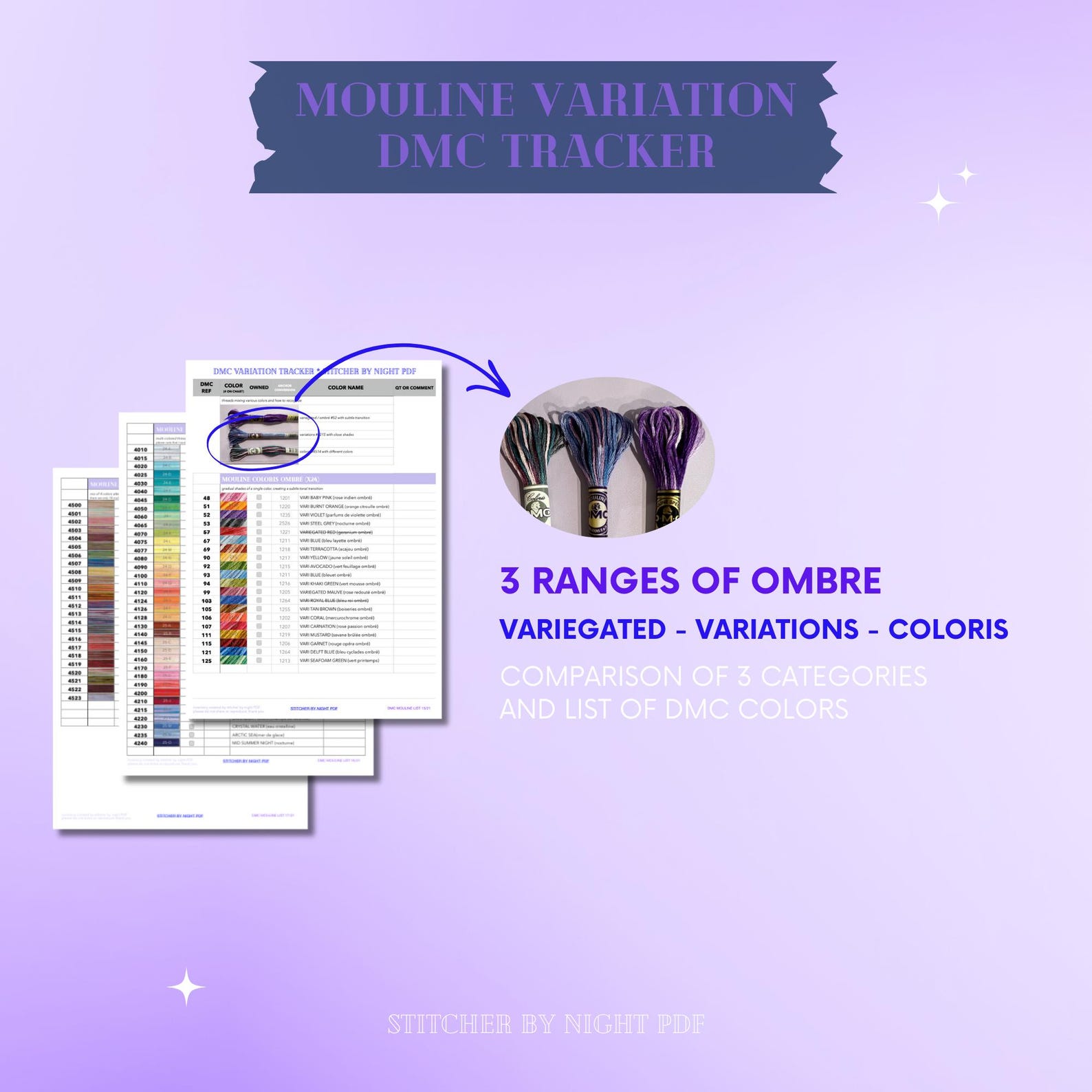 Printable DMC Embroidery Floss Color Chart Tracker Inventory* Dmc ...